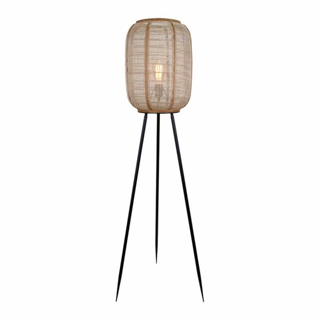 Rotan Vloerlamp Macca - Staande Lamp met Rotan Lampenkap